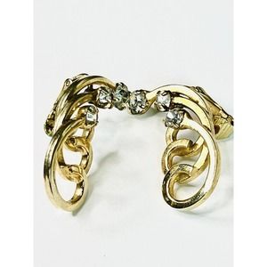 SAC | Jewelry | Vintage Sac Signed Gold Tone Three Stone Delicate Clip ...